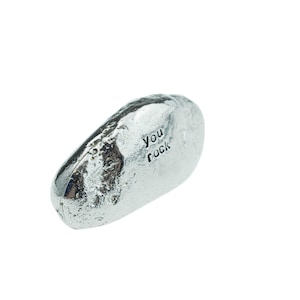 You Rock Gift - Solid Heavy Polished Metal Rock With "you Rock" Saying ...