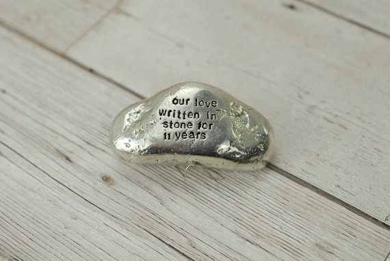 Our Love Written in Stone for 11 Year Quality Tin Rock for - Etsy