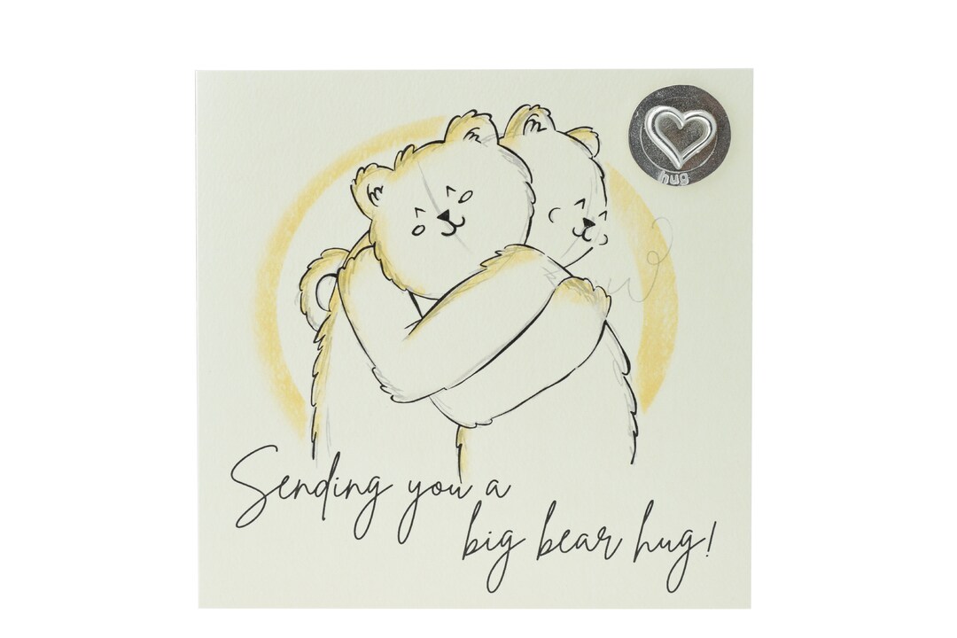 Cute Hugging Card With Hug Token - Perfect for Friends or Family ...