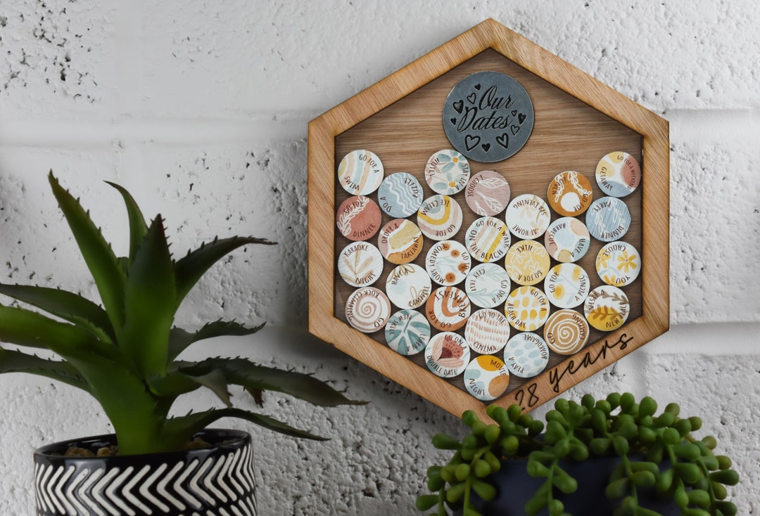 28th Anniversary Date Night Tokens Hanging Frame - Create 30 Date ...