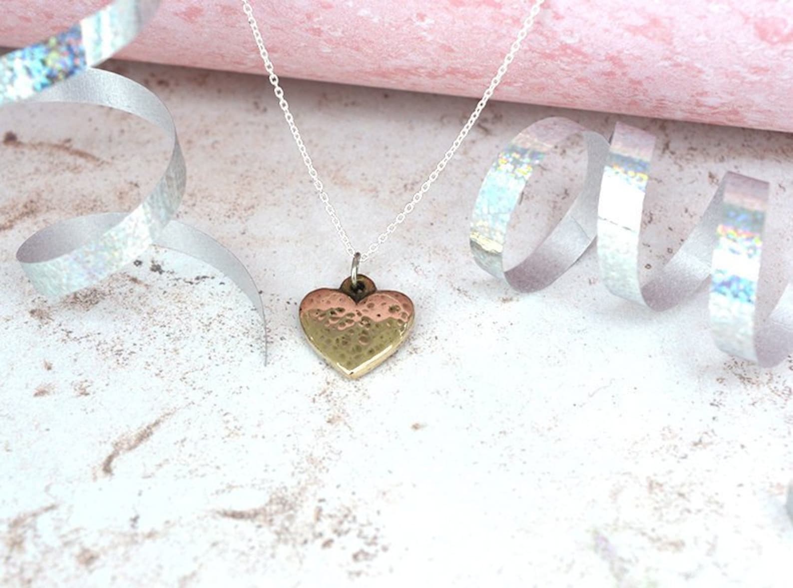Bronze Beaten Heart Pendant Anniversary & Birthday Gift - Etsy