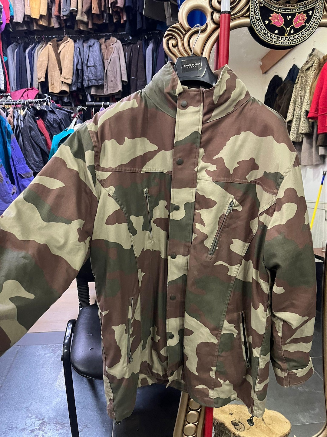 1990s Vintage Men's Military Camouflage Jacket , Oversized Army Style ...