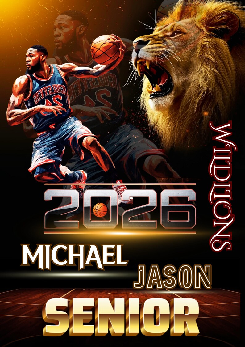 2026 Basketball Senior Flyer Template | 2026 Graduation Sports Poster ...