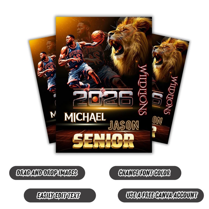 2026 Basketball Senior Flyer Template | 2026 Graduation Sports Poster ...
