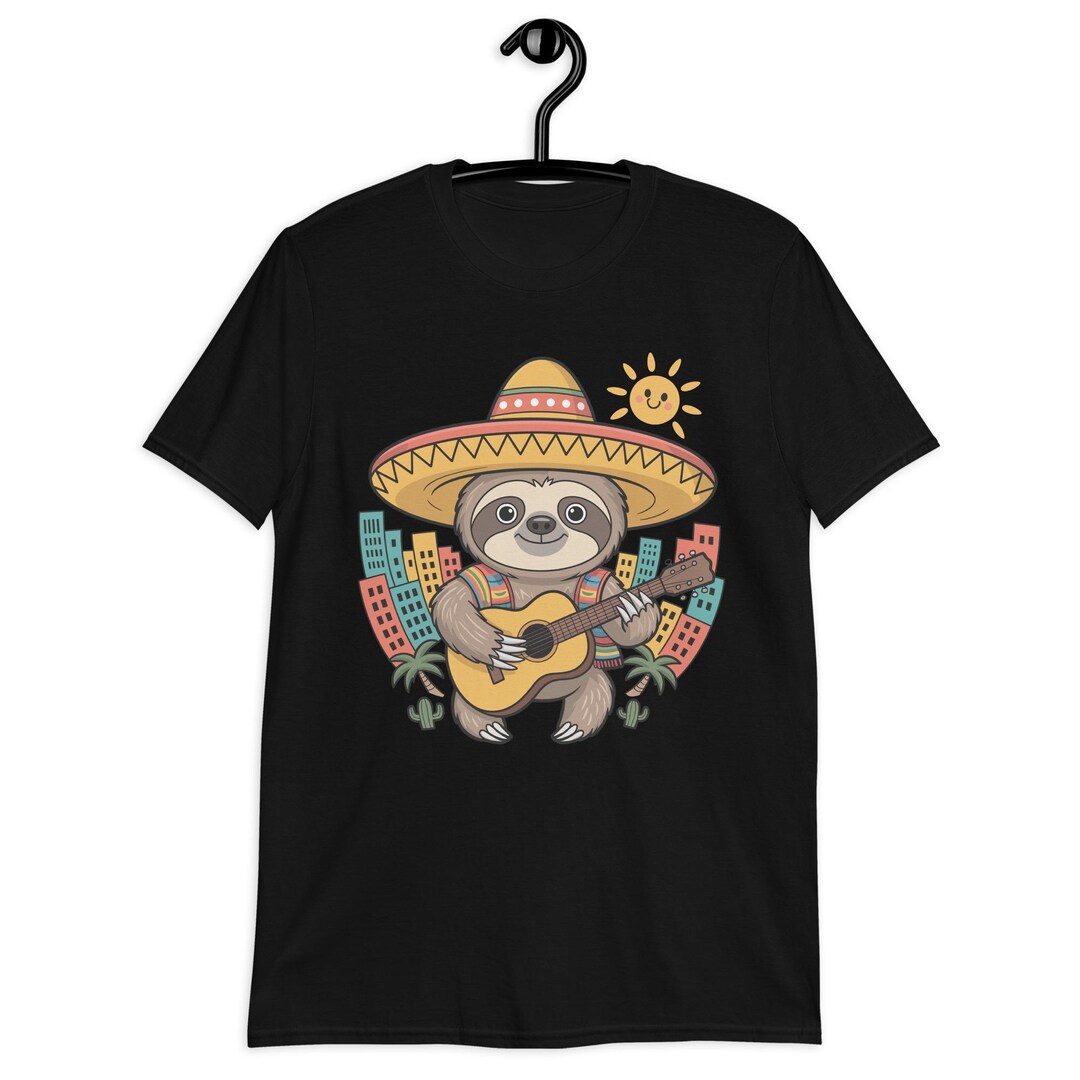 Mexican Sloth Sombrero Mariachi Guitar Man Woman Kids T-shirt - Etsy