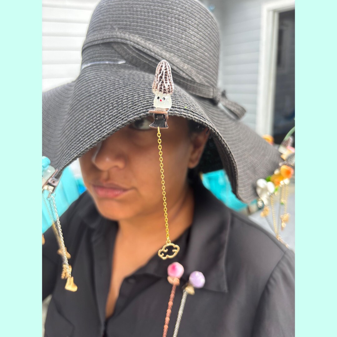 Handmade Mushroom Sprout Clip: Cloud Charm, Festival Rave Accessory ...