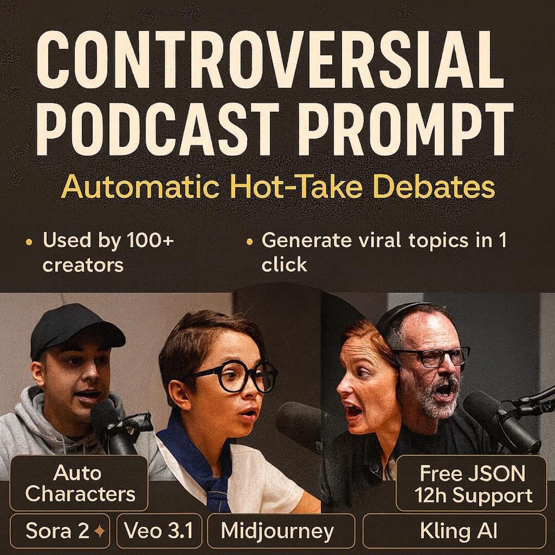 Viral Podcast Prompt Pack – Create Controversial Episodes With Sora 2 ...