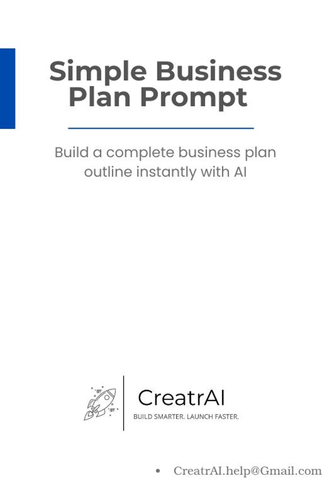AI Business Plan Prompt: Simple Outline (digital Download) - Etsy