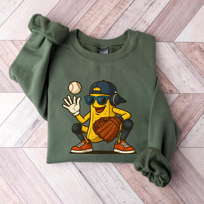 Funny Banana Baseball Sweatshirt, Game Day Baseball Sweatshirt, Sports ...