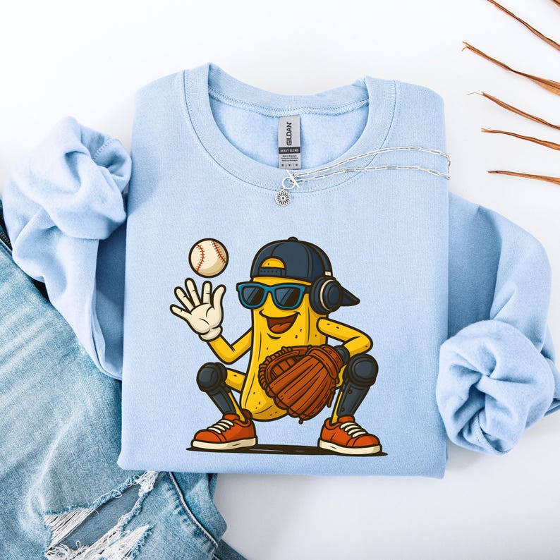 Funny Banana Baseball Sweatshirt, Game Day Baseball Sweatshirt, Sports ...