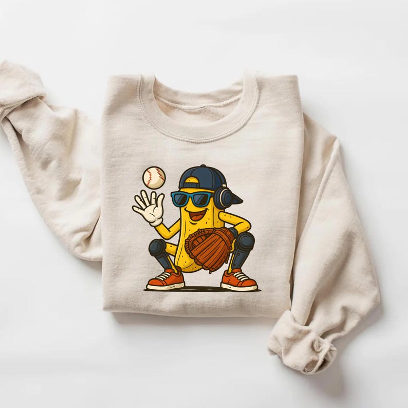 Funny Banana Baseball Sweatshirt, Game Day Baseball Sweatshirt, Sports ...