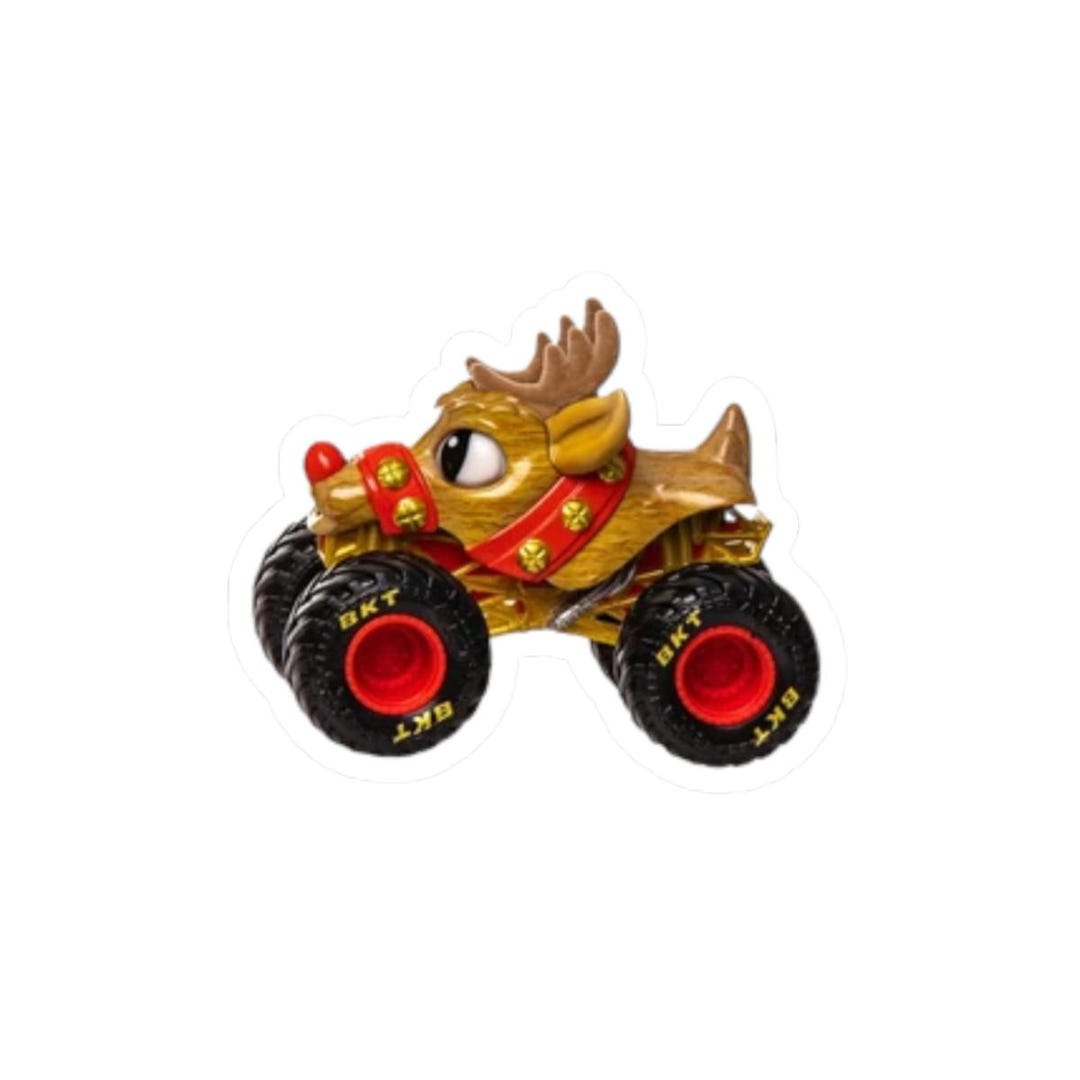 Reindeer Monster Truck Sticker | Kiss-cut Vinyl Sticker - Etsy