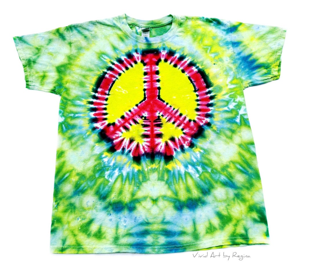 Electric Peace Tie Dye Peace Sign T Shirt Adult Sizes Tie Dye Shirt - Etsy