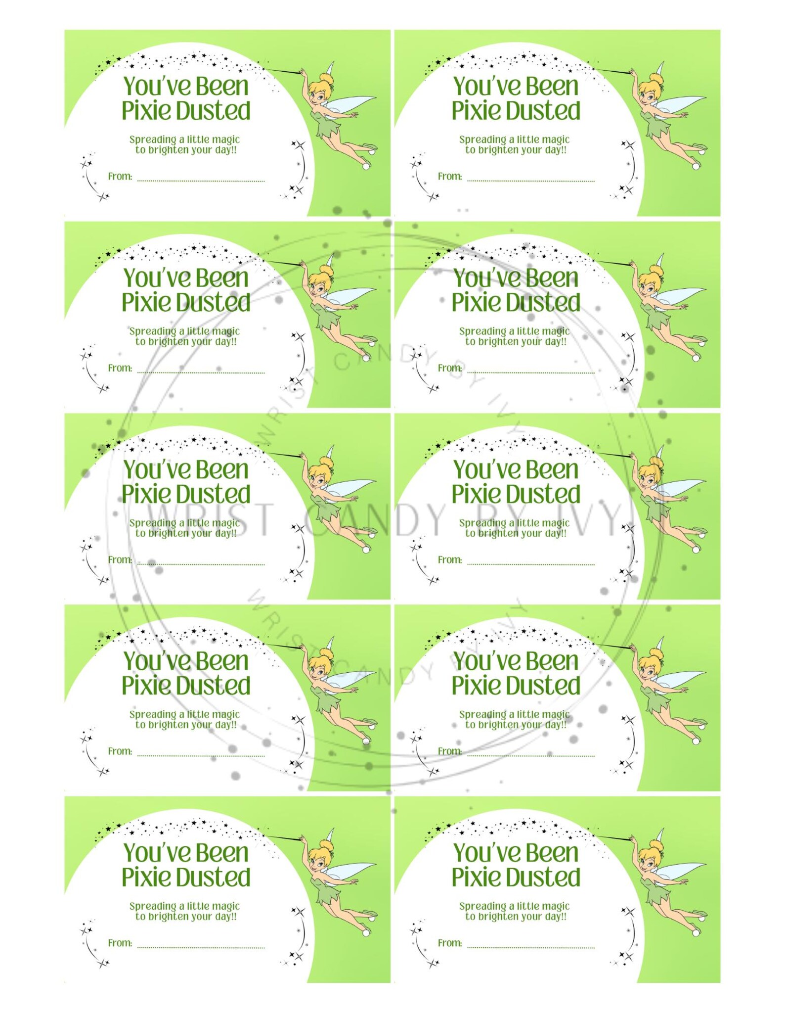 Printable You've Been Pixie Dusted Tags (PDF) - Etsy
