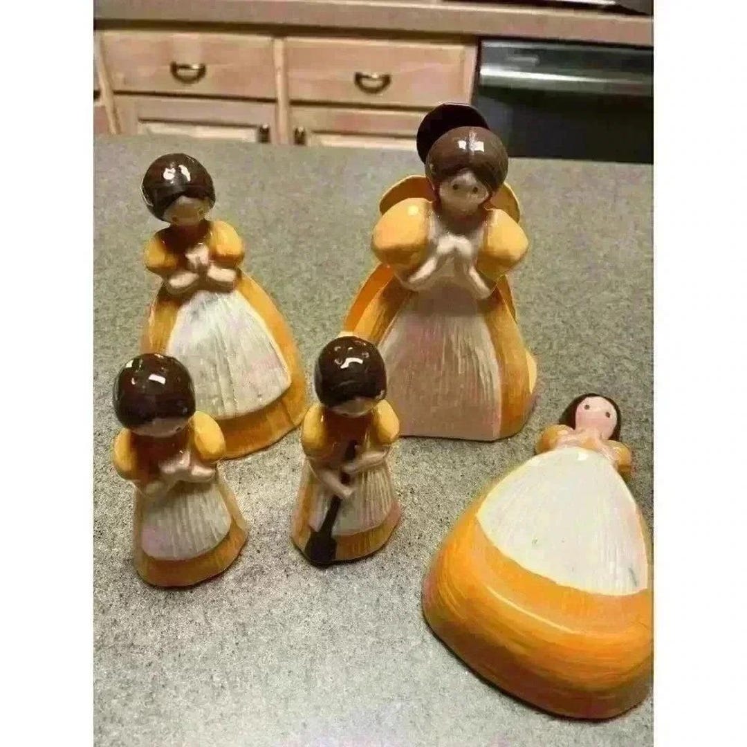 Vintage Corn Husk Girl 5 Pc Kitchen Set - Etsy Canada