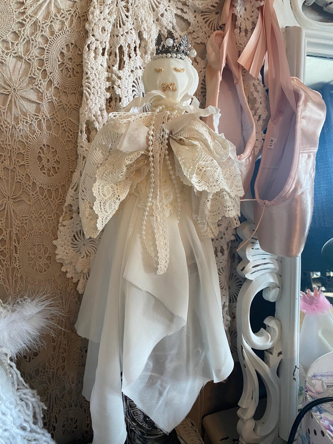 Shabby Chic Angel, Shabby Chic Decor, Shabby Hanging Angel, Cottage Decor, Ornaments - Etsy