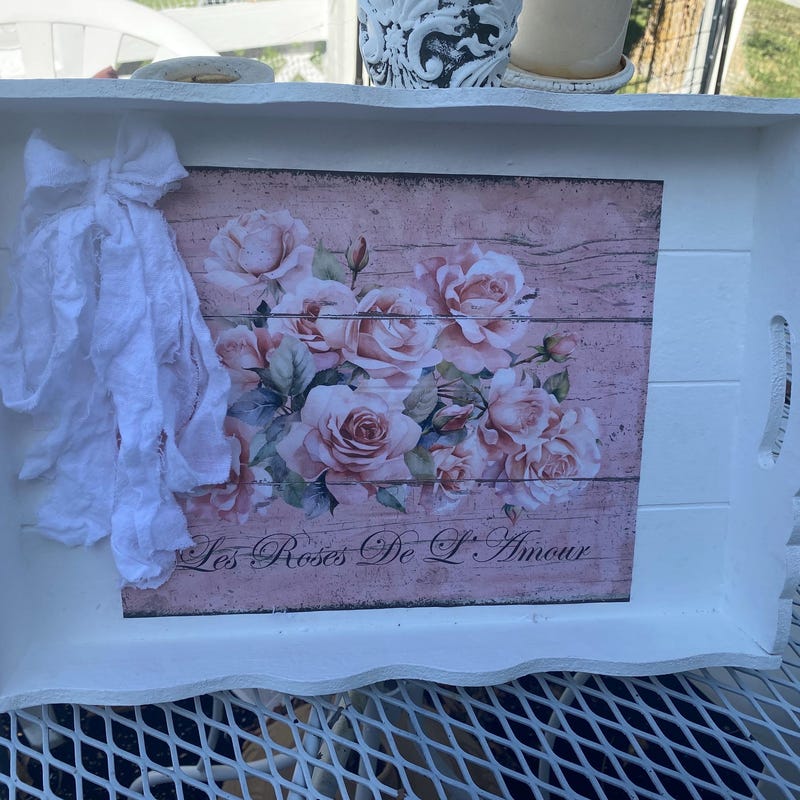 Shabby Chic Tray - Etsy
