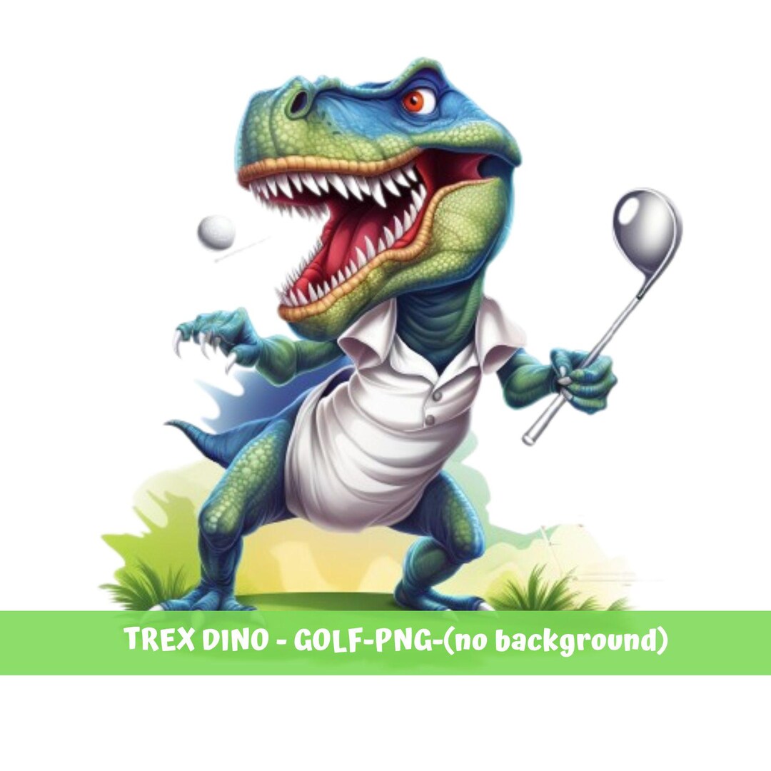 Funny T-rex Golf PNG: Dinosaur Golf Shirt Design (digital Download) - Etsy