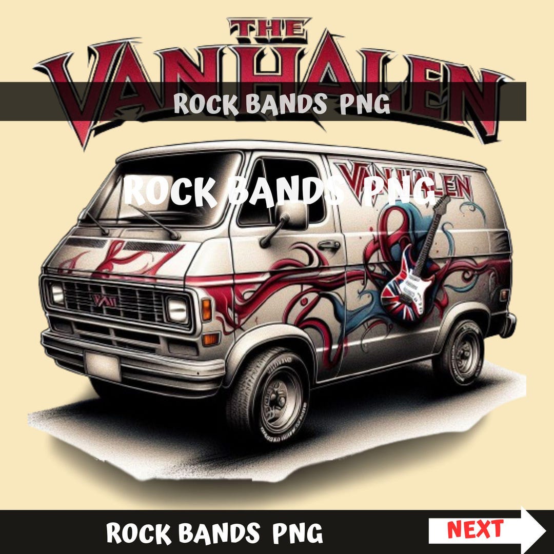 Vintage Van Rock Shirt PNG: Van Rock Band Shirt Design (digital ...