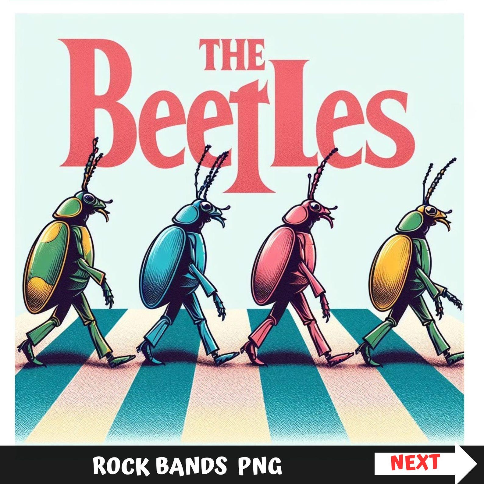 Vintage the Beetles Rock Band PNG: Shirt Design (digital Download) - Etsy