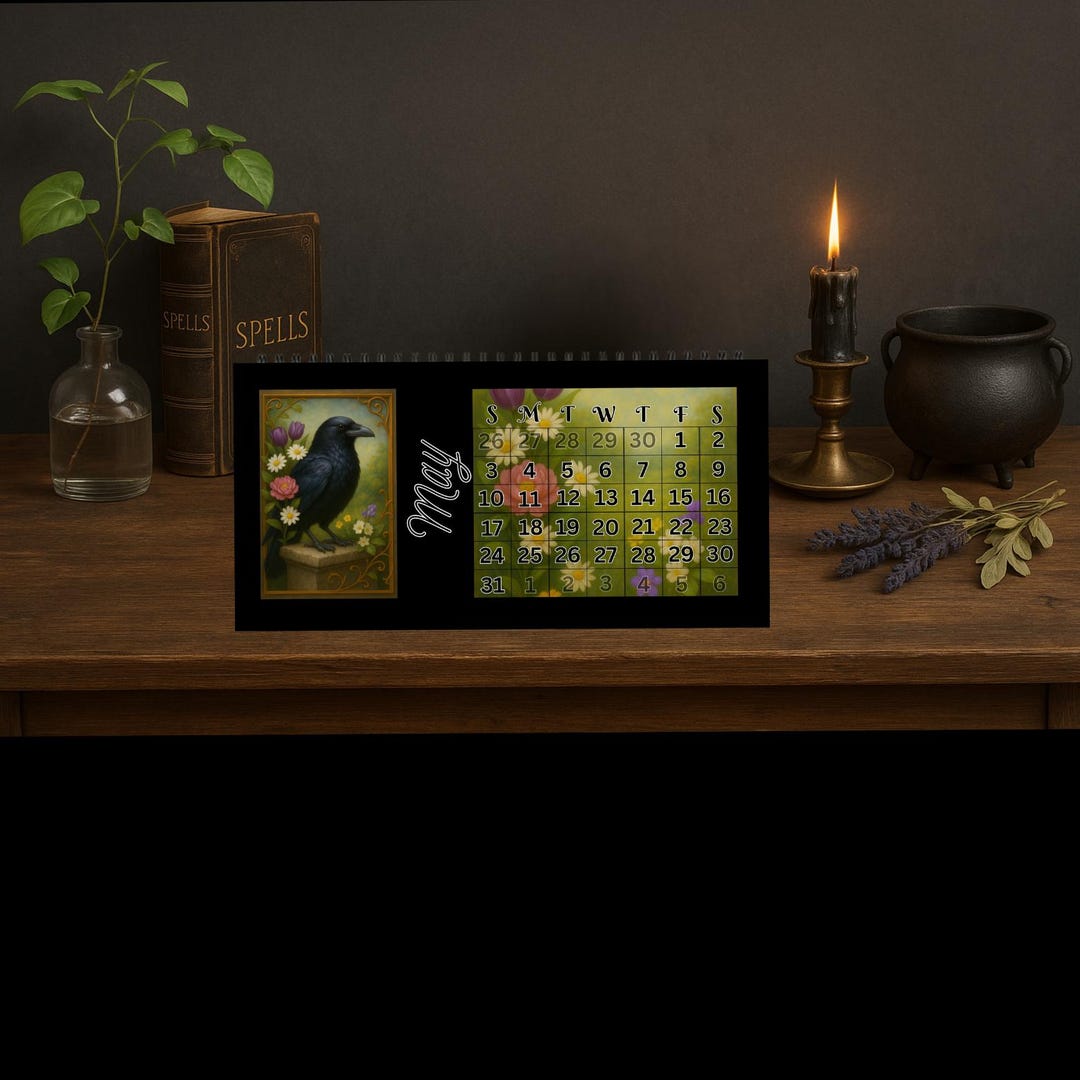 2026 Raven Desktop Calendar | Gothic Witchy Art Planner - Etsy
