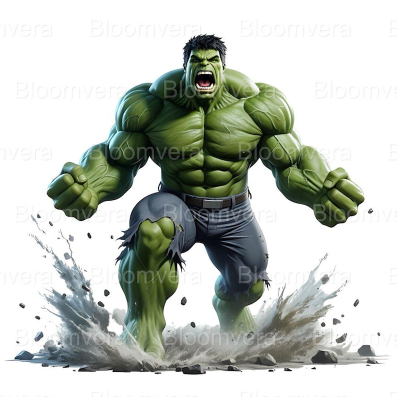5 PNG Watercolor Hulk Clipart, Superhero Nursery Art (digital Download ...