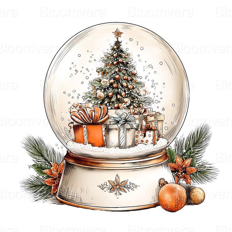 84 PNG Christmas Decorations Clipart, Whimsical Tree, Bells, Holiday ...