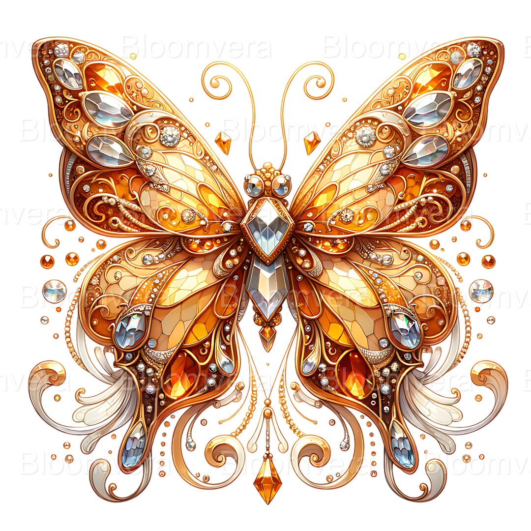 Elegant Butterfly Watercolor Clipart | Artistic Butterfly Set (digital ...