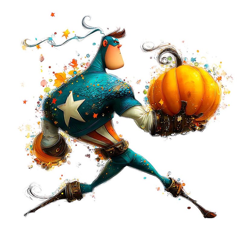 Superhero Halloween Clipart, Whimsical Watercolor Bundle, Nursery Decor ...