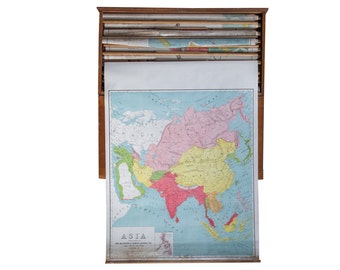 Pull down map | Etsy