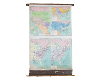 Pull down map | Etsy