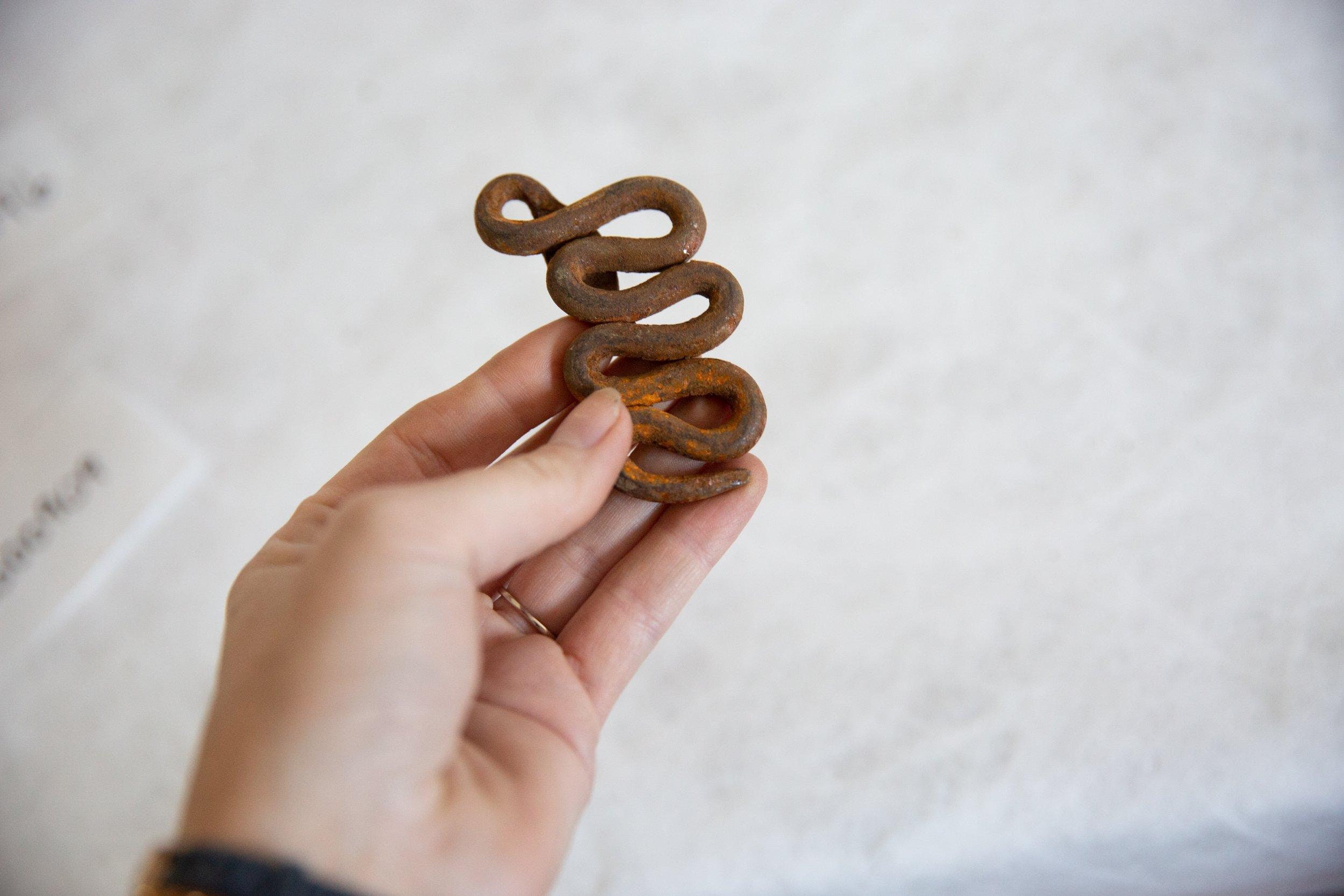 Vintage African Iron Head Back Snake | Etsy