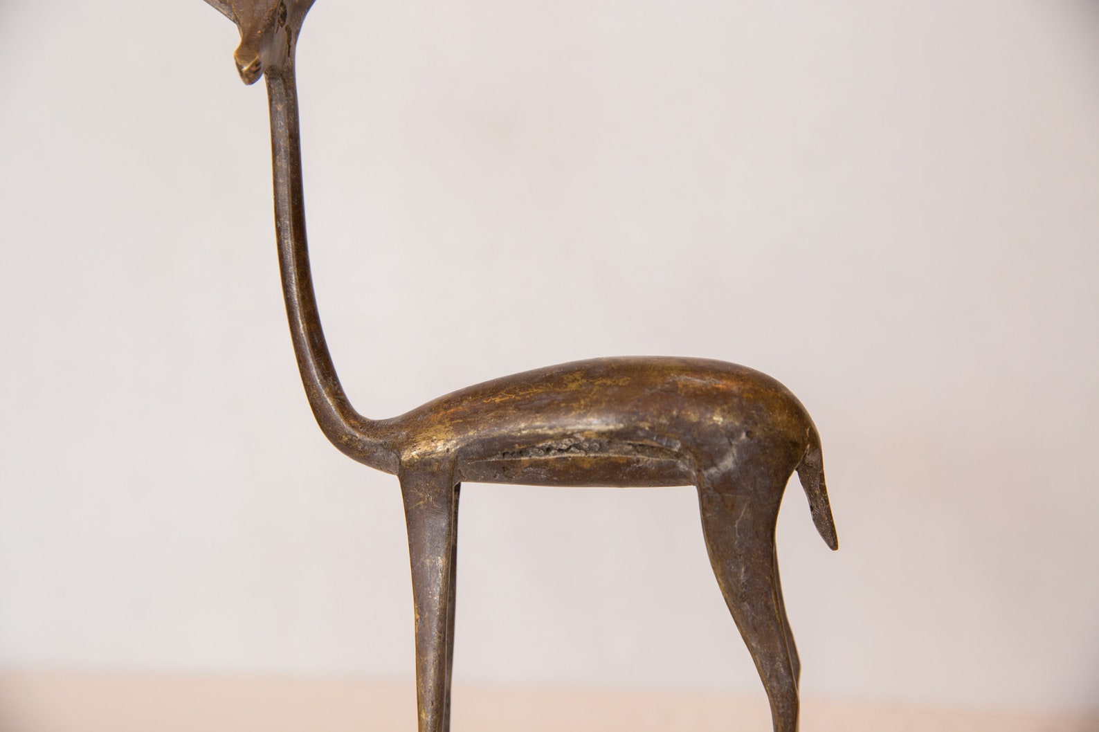 Vintage African Large Bronze Left Facing Gazelle | Etsy