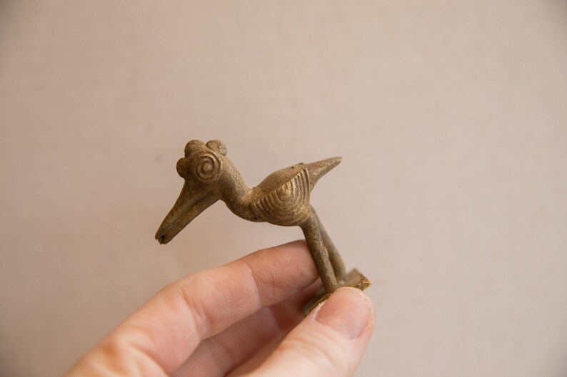 Vintage African Imperfect Crowned Bird Figurine - Etsy