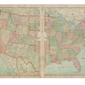 Cram's 1907 Map of United States of America - Etsy
