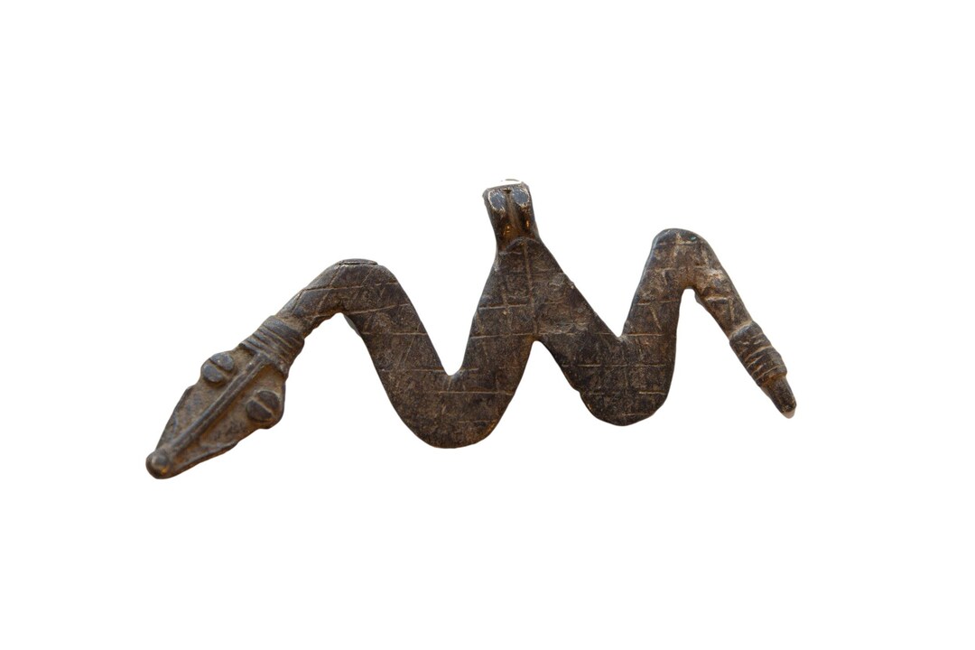 Vintage African Bronze Snake Medallion - Etsy