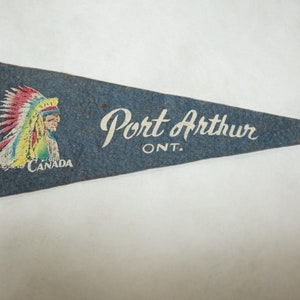 Vintage Port Arthur Canada Felt Flag - Etsy