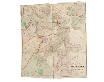 1860 Map of Boston - Etsy