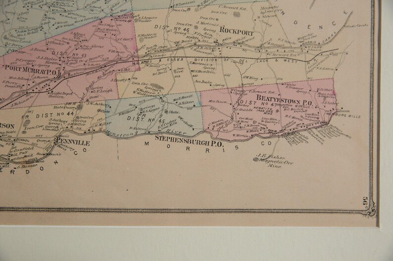 Antique Mansfield NJ Map - Etsy