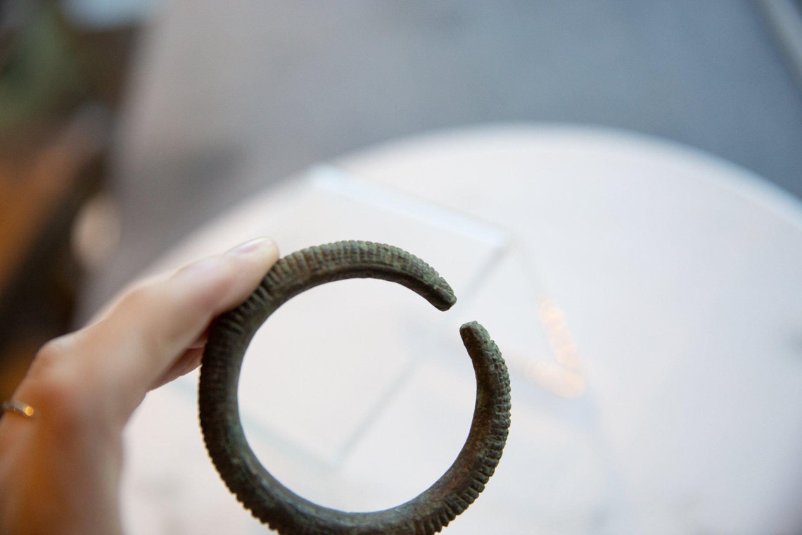 Antique African Bronze Snake Bracelet With Geometric Detailing - Etsy