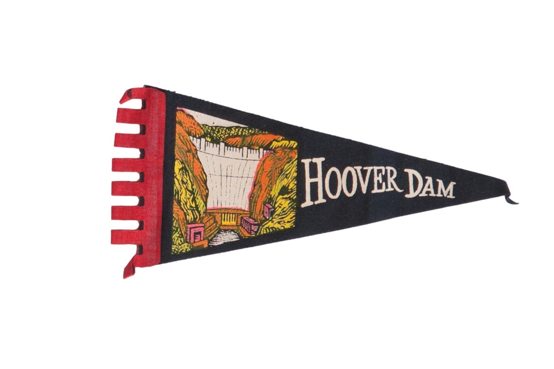 Vintage Hoover Dam Felt Flag | Etsy
