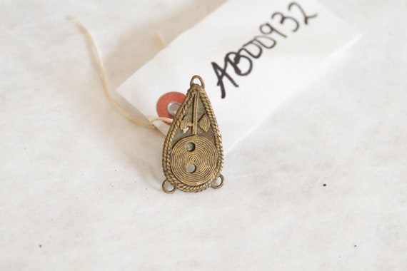 Vintage African Bronze Adjustable Tear Shaped Shield … - Gem
