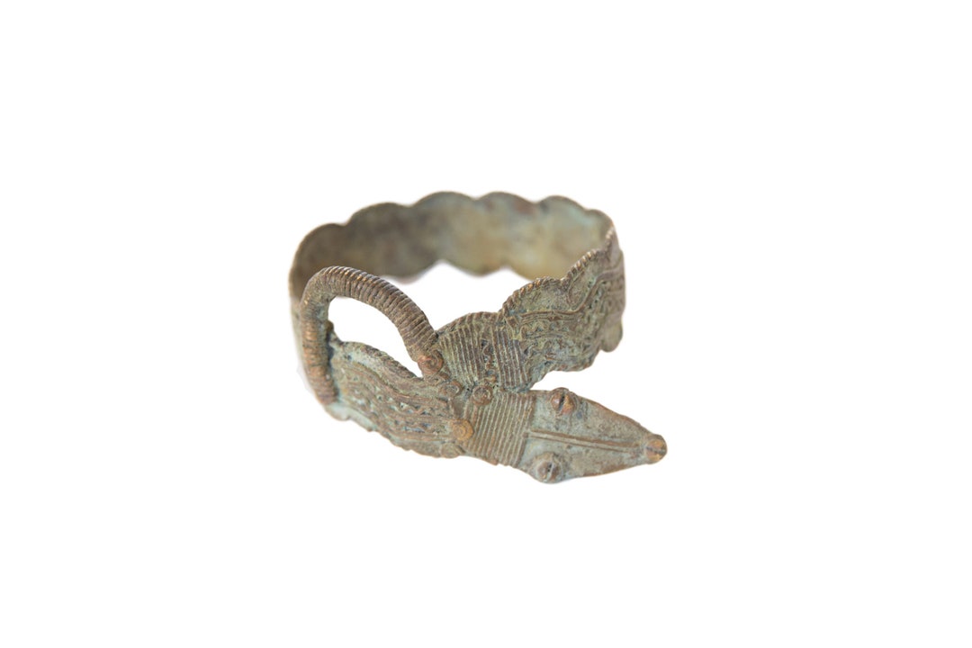 Vintage African Bronze Snake Bracelet - Etsy
