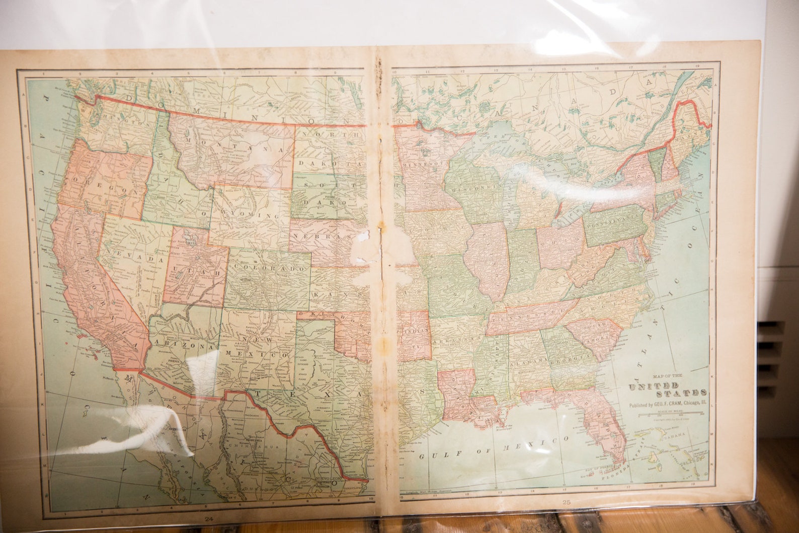 Cram's 1907 Map of United States of America | Etsy