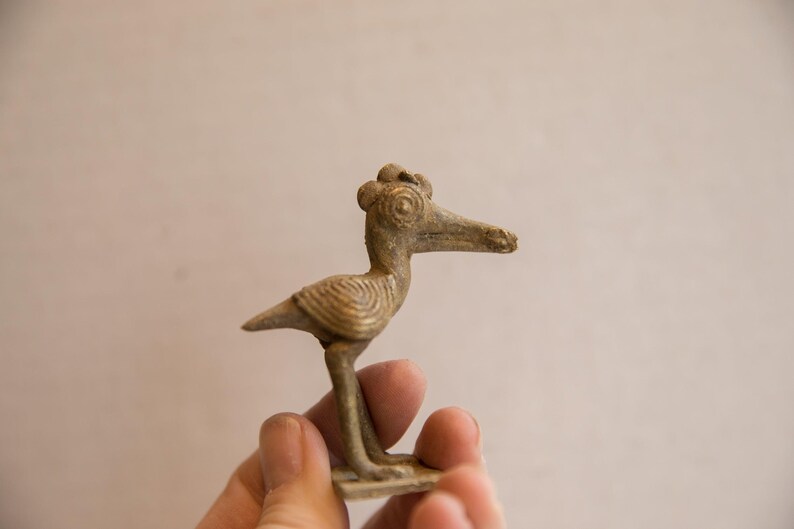 Vintage African Imperfect Crowned Bird Figurine - Etsy