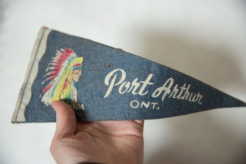 Vintage Port Arthur Canada Felt Flag - Etsy