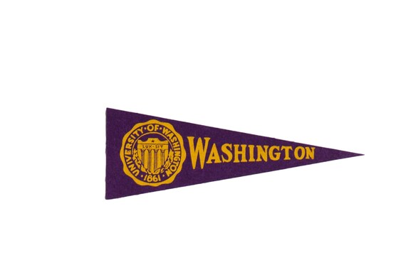 Vintage University of Washington Felt Flag | Etsy