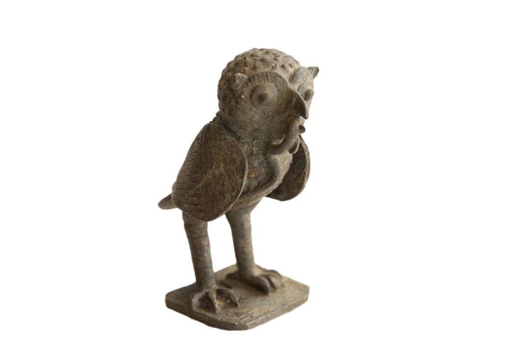 Vintage African Owl With Snake Sculpture - Etsy
