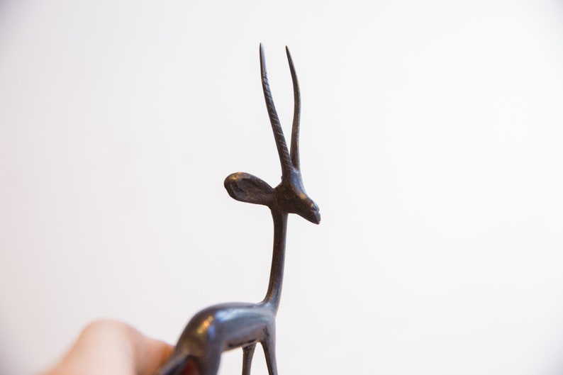 Vintage African Right Facing Gazelle With Dark Patina - Etsy