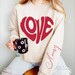 Comfort Colors® Personalized Love Heart Sweatshirt, Custom Valentine ...